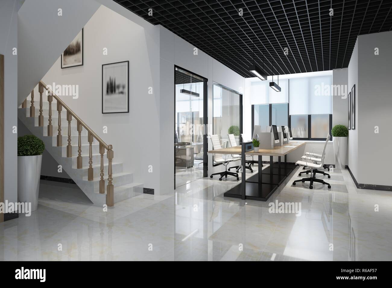 Modern Working Office Interior Stock Photo - Alamy