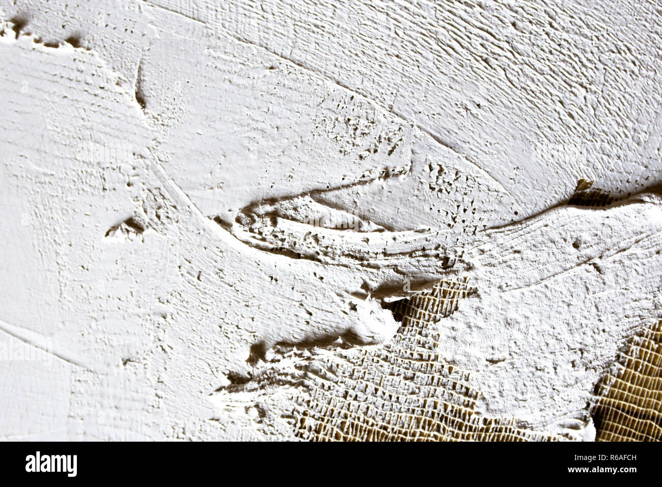 a wash of white primer of the canvas. texture for artists Stock Photo ...