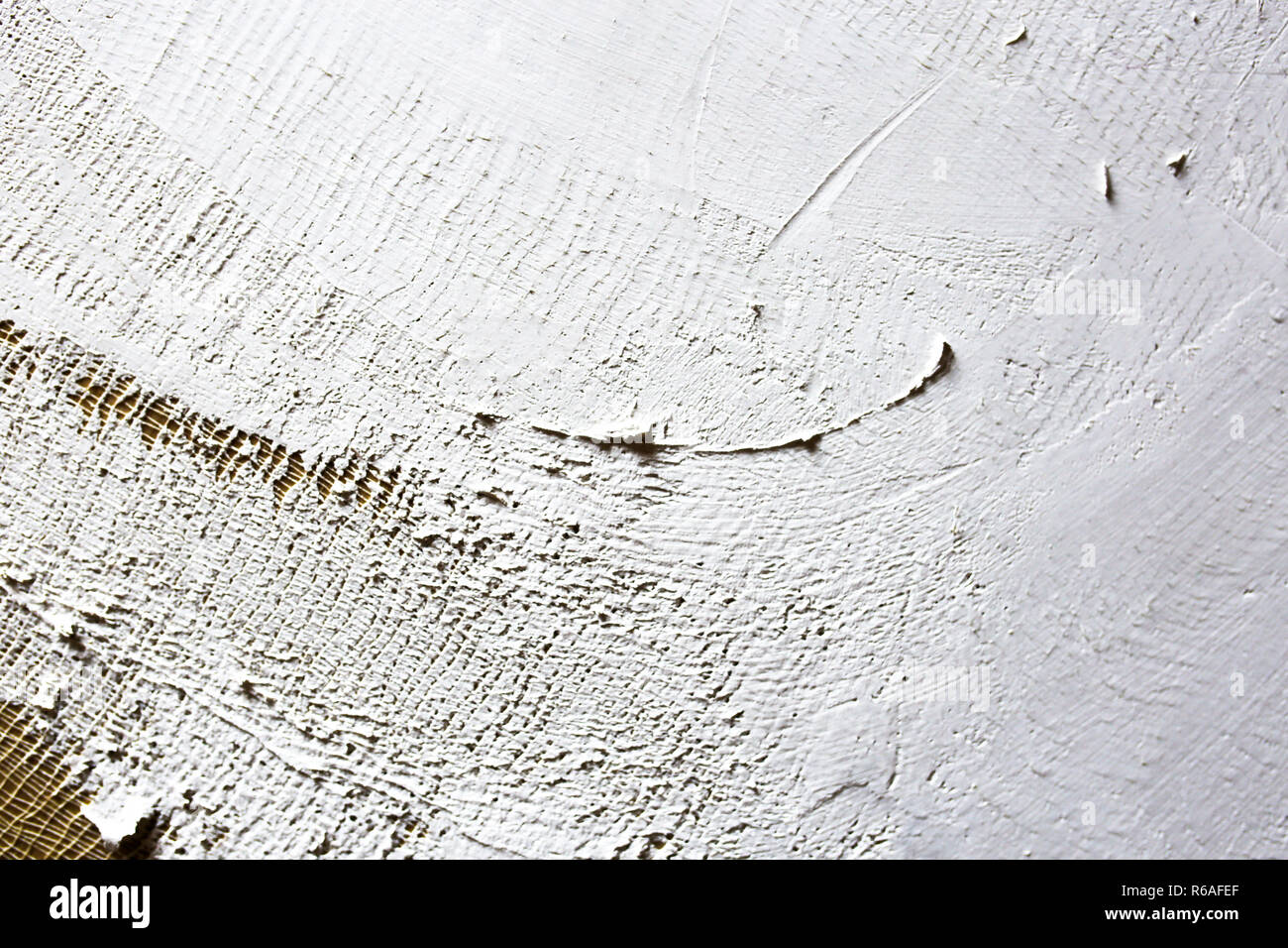 a wash of white primer of the canvas. texture for artists Stock Photo ...