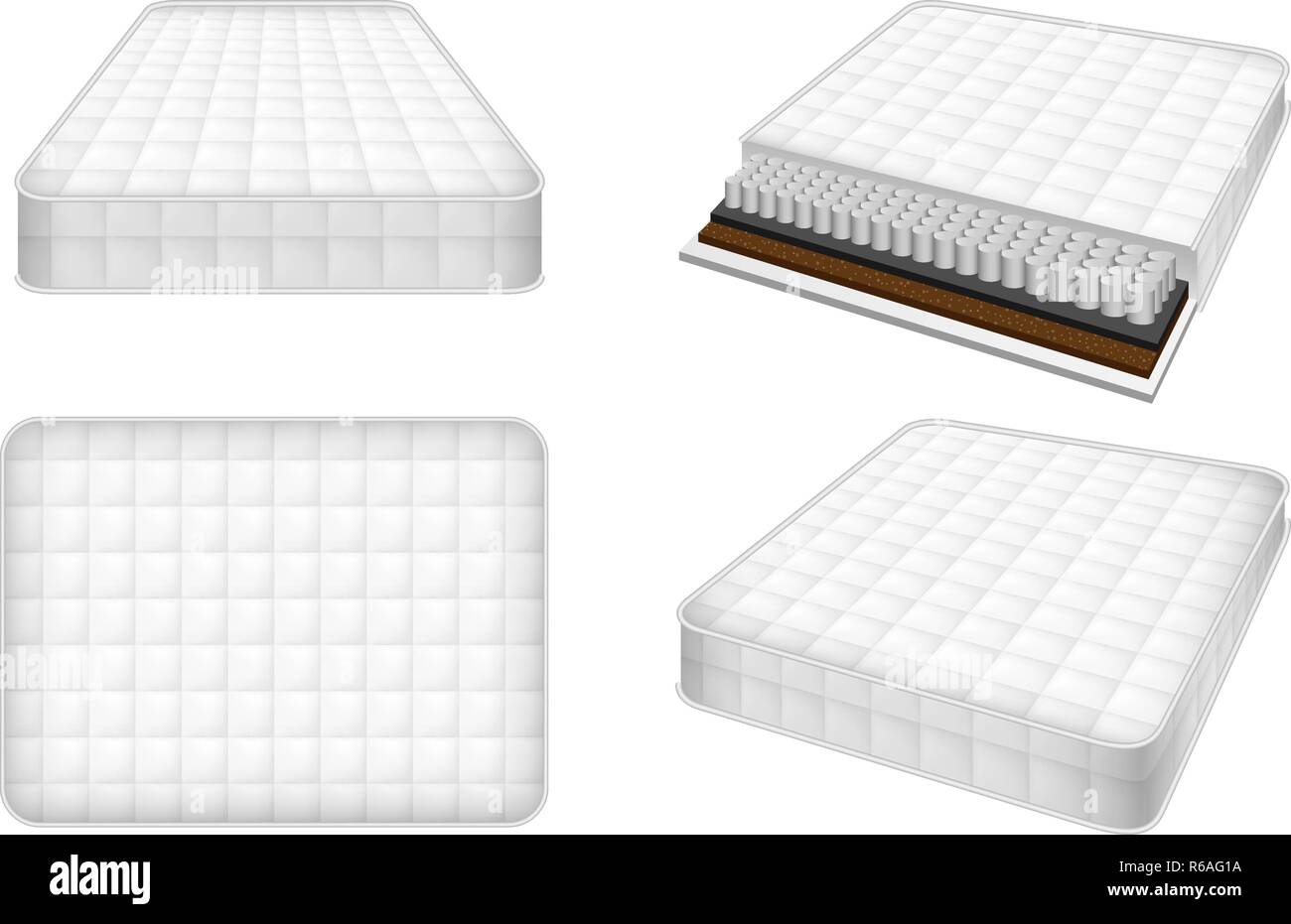 Mattress icon set. Realistic set of mattress vector icons for web ...