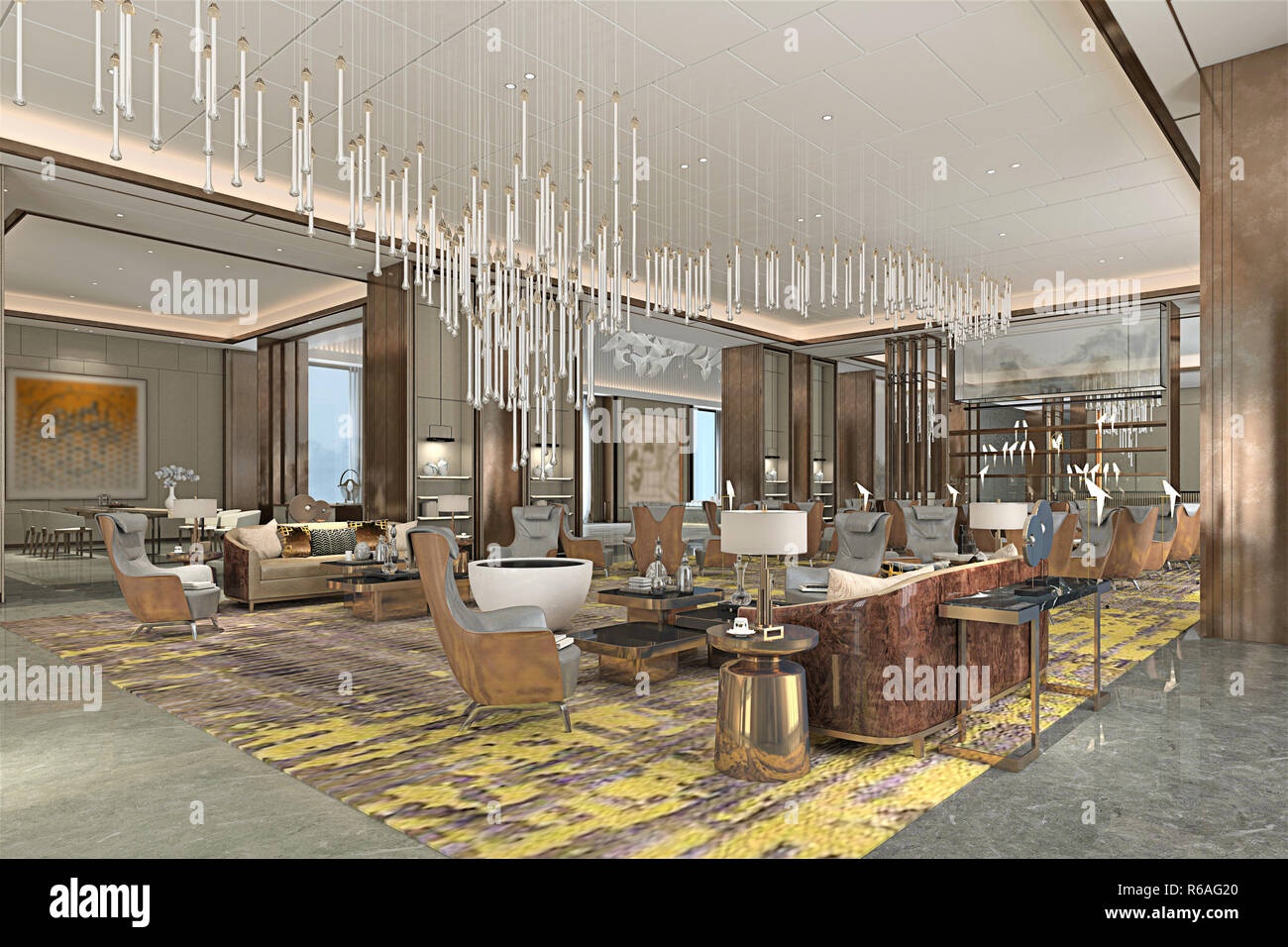 Modern and Luxury Hotel Lobby Reception Stock Photo - Alamy