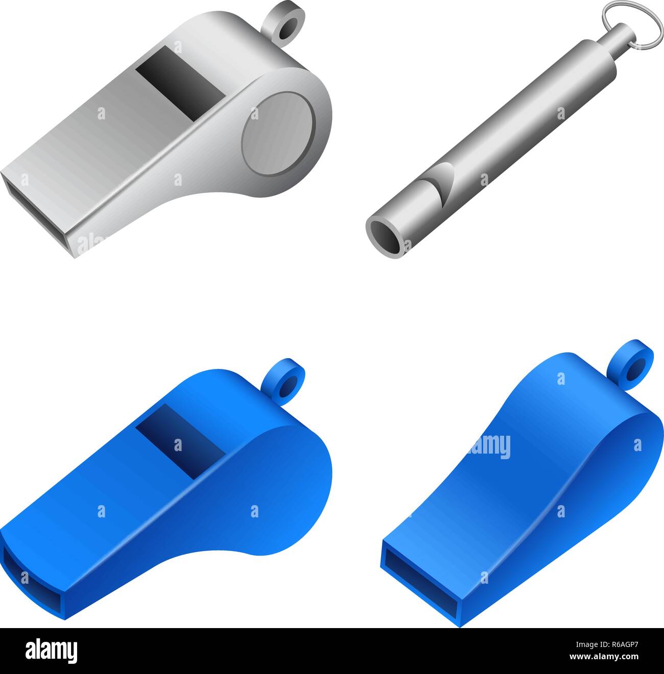 Whistle Icon Set Realistic Set Of Whistle Vector Icons For Web Design Stock Vector Image And Art