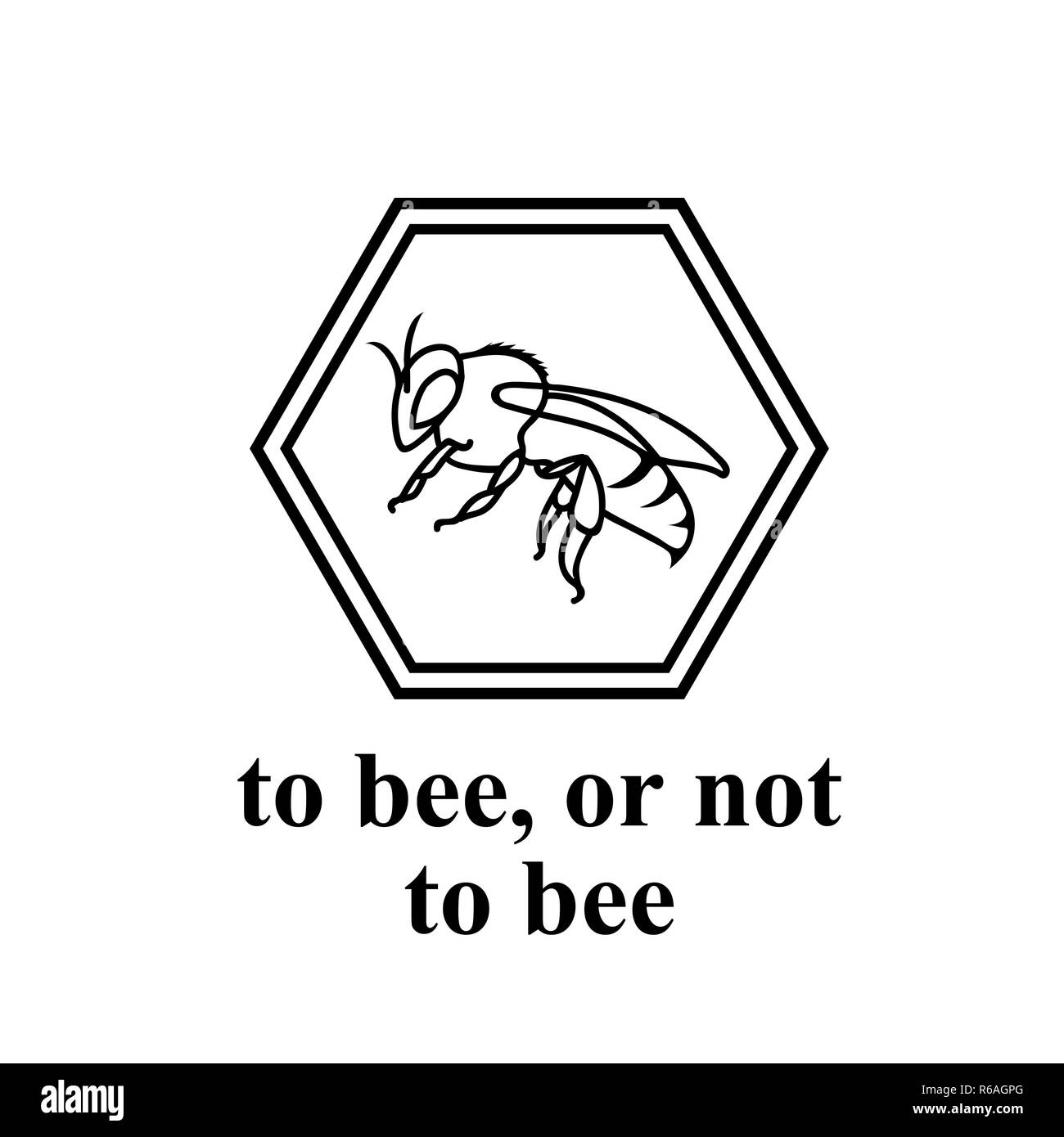 Bee Logo and Positive Text Stock Photo - Alamy