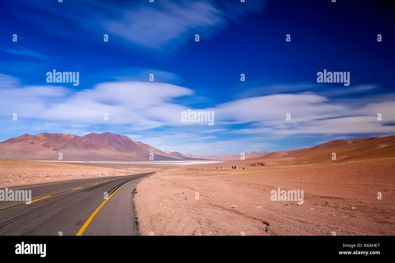 Road through chilean Altiplano Stock Photo - Alamy
