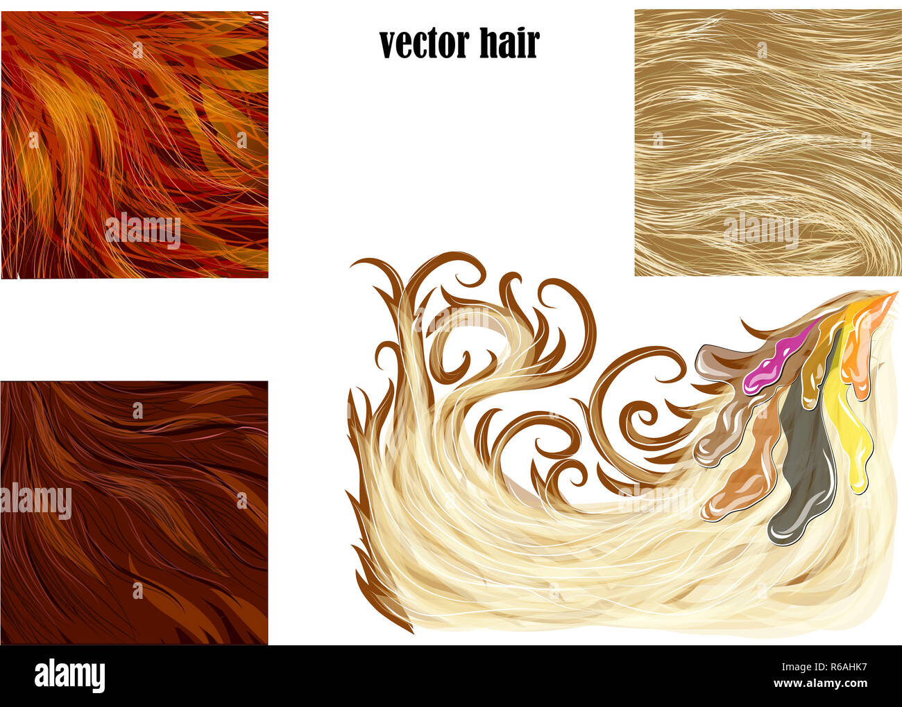 vector hair set Stock Photo - Alamy