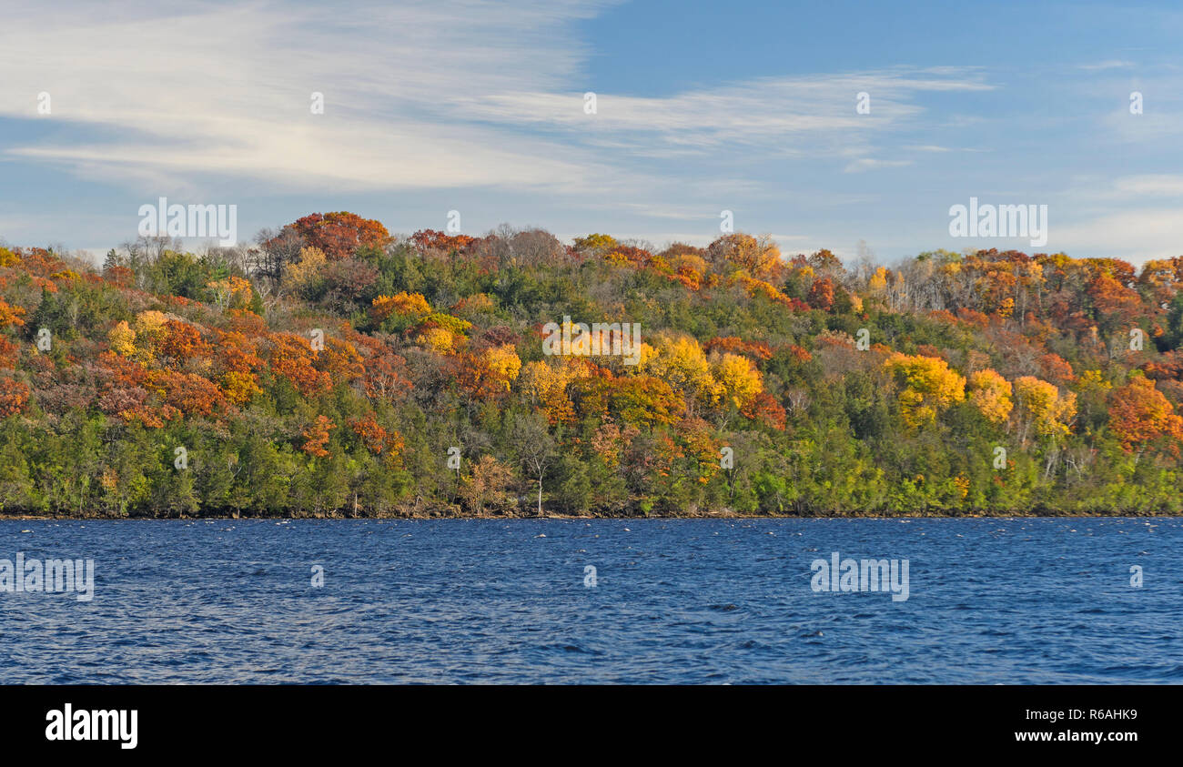 Fall Colors Across the River Stock Photo - Alamy