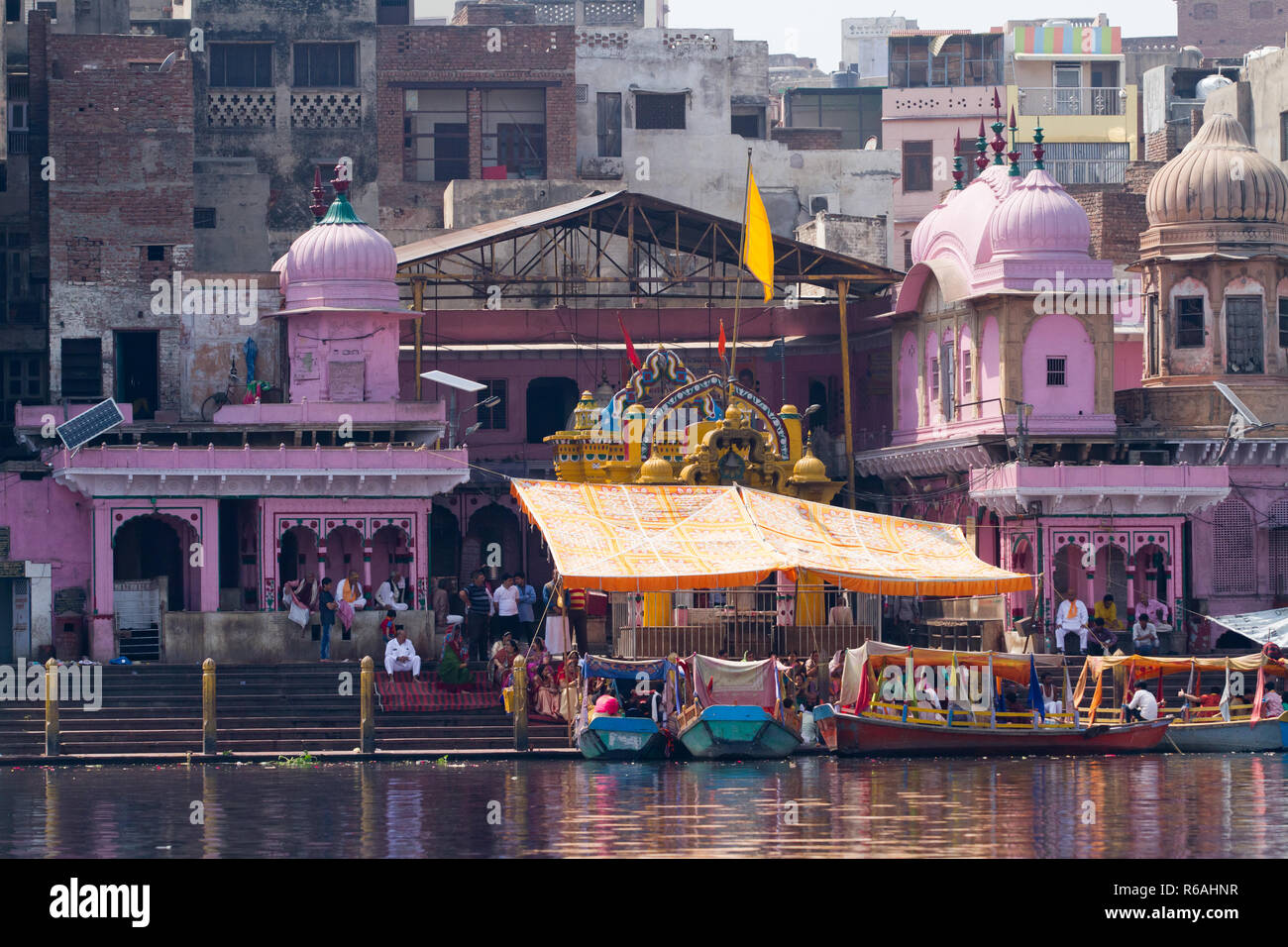 the krishna sacred town of mathura in india Stock Photo - Alamy