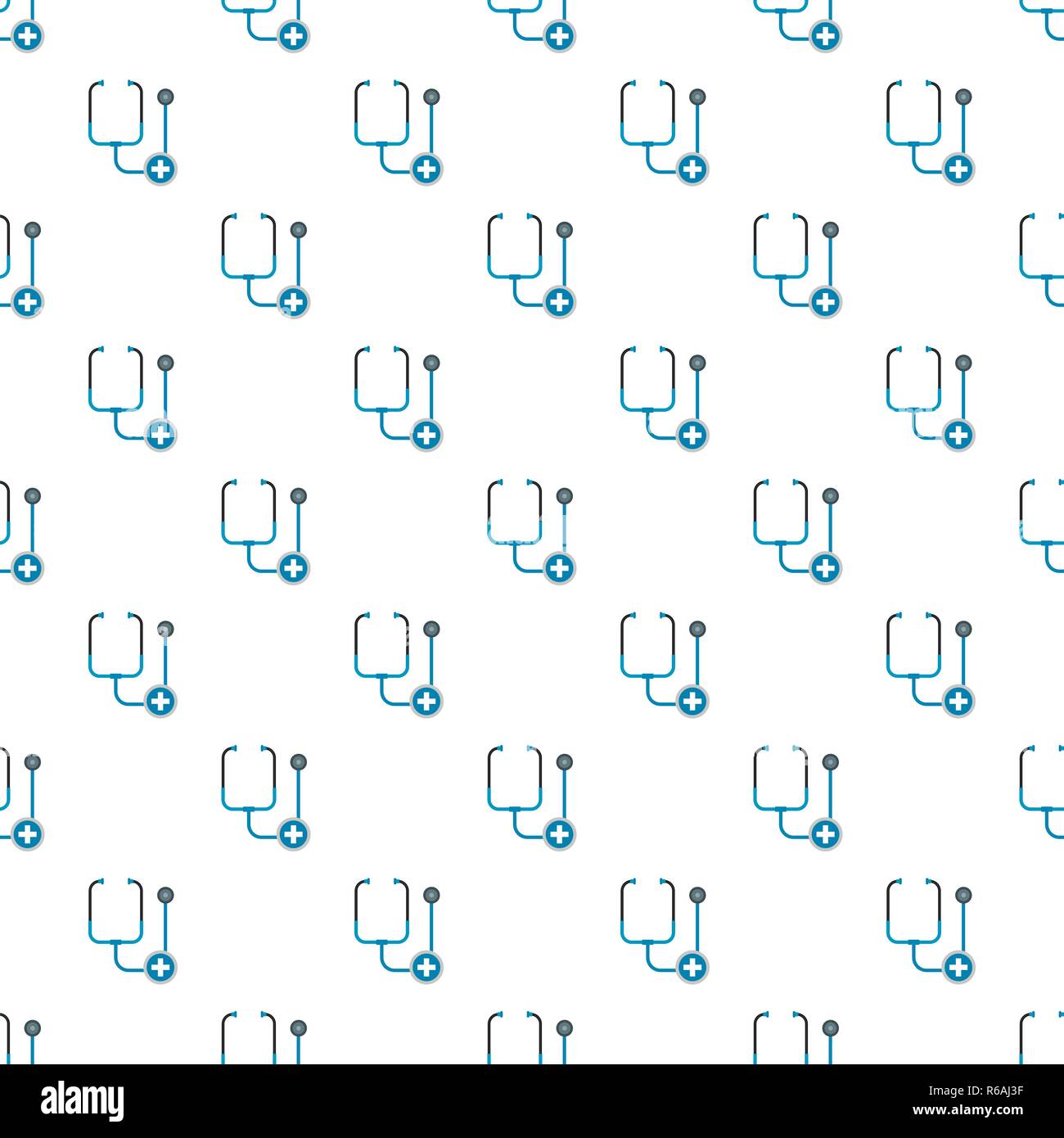 Stethoscope pattern seamless vector repeat for any web design Stock ...