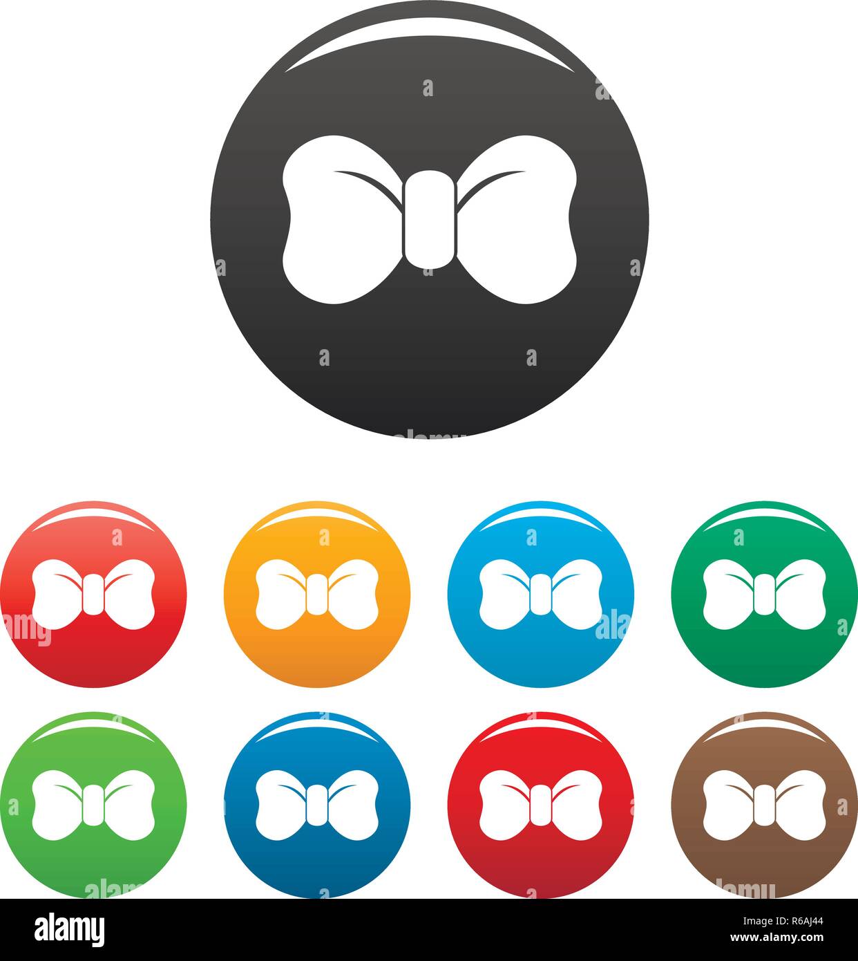 Hipster bow tie icons set 9 color vector isolated on white for any ...