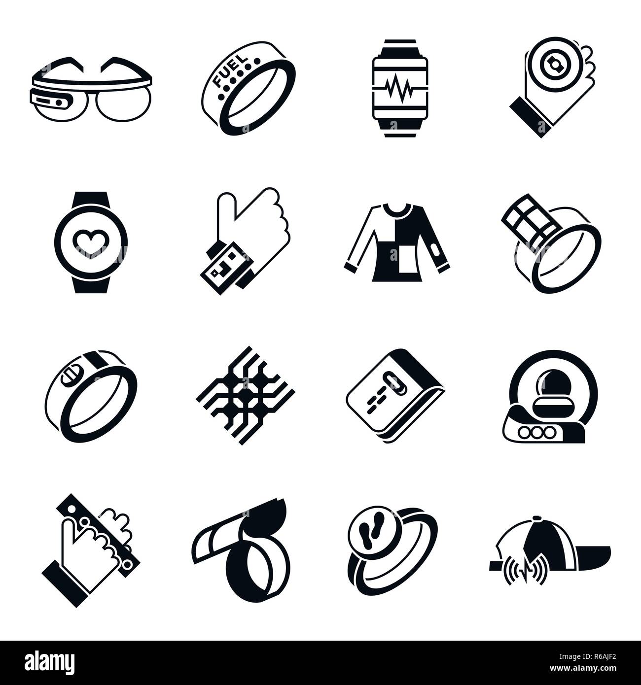 Digital vector wearable technology icons set infographics Stock Vector ...