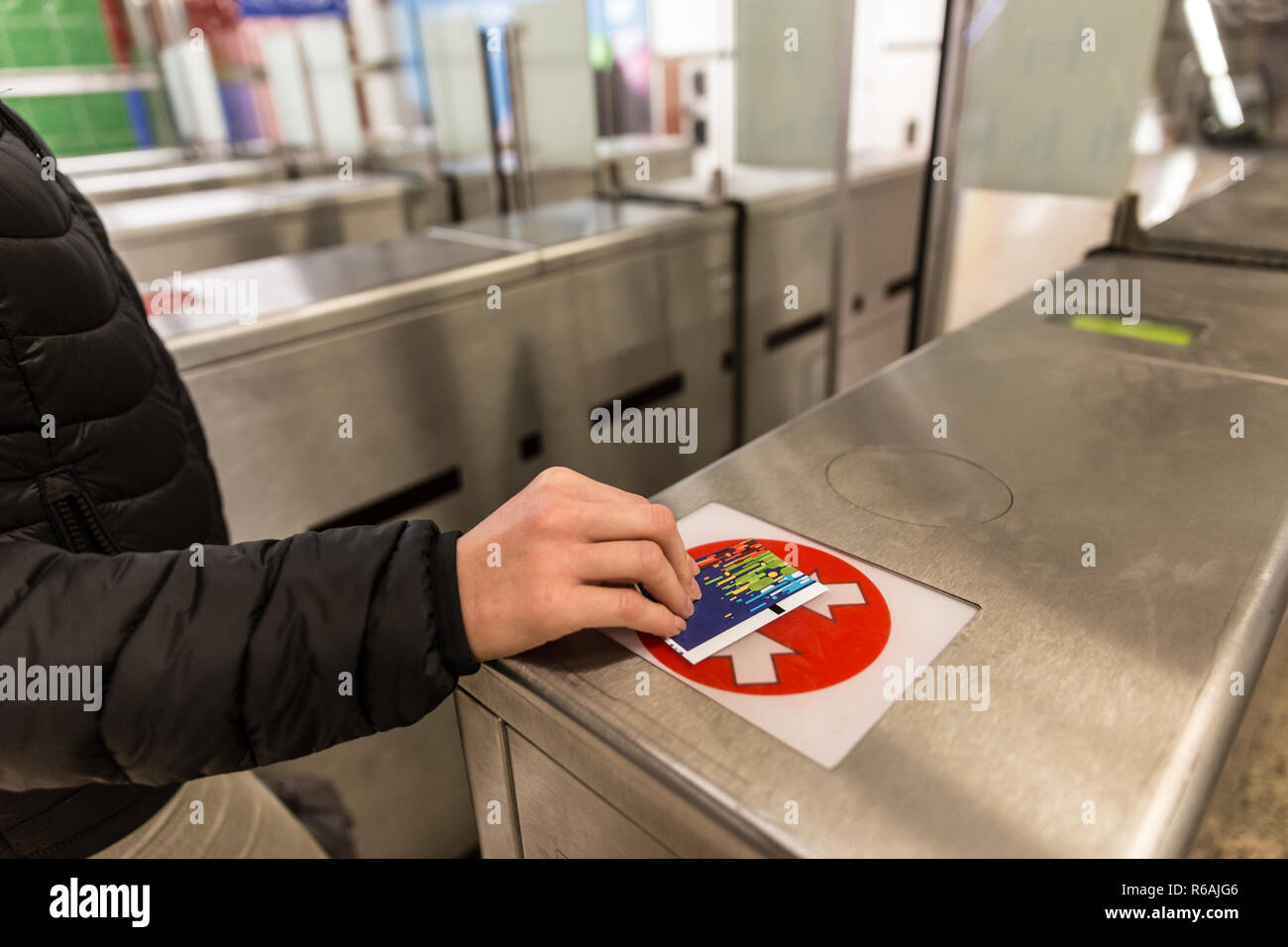 Entrance Gate Ticket Access Touch technology Subway Station Stock Photo ...