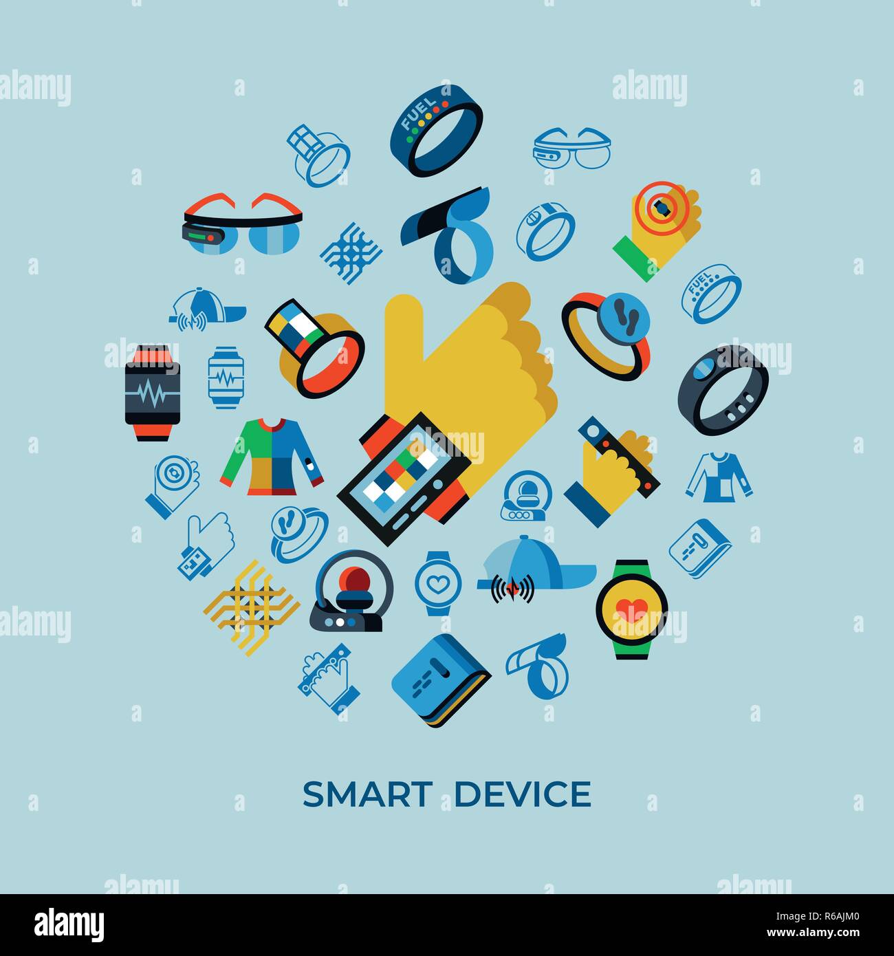 Digital vector wearable technology icons set infographics Stock Vector ...