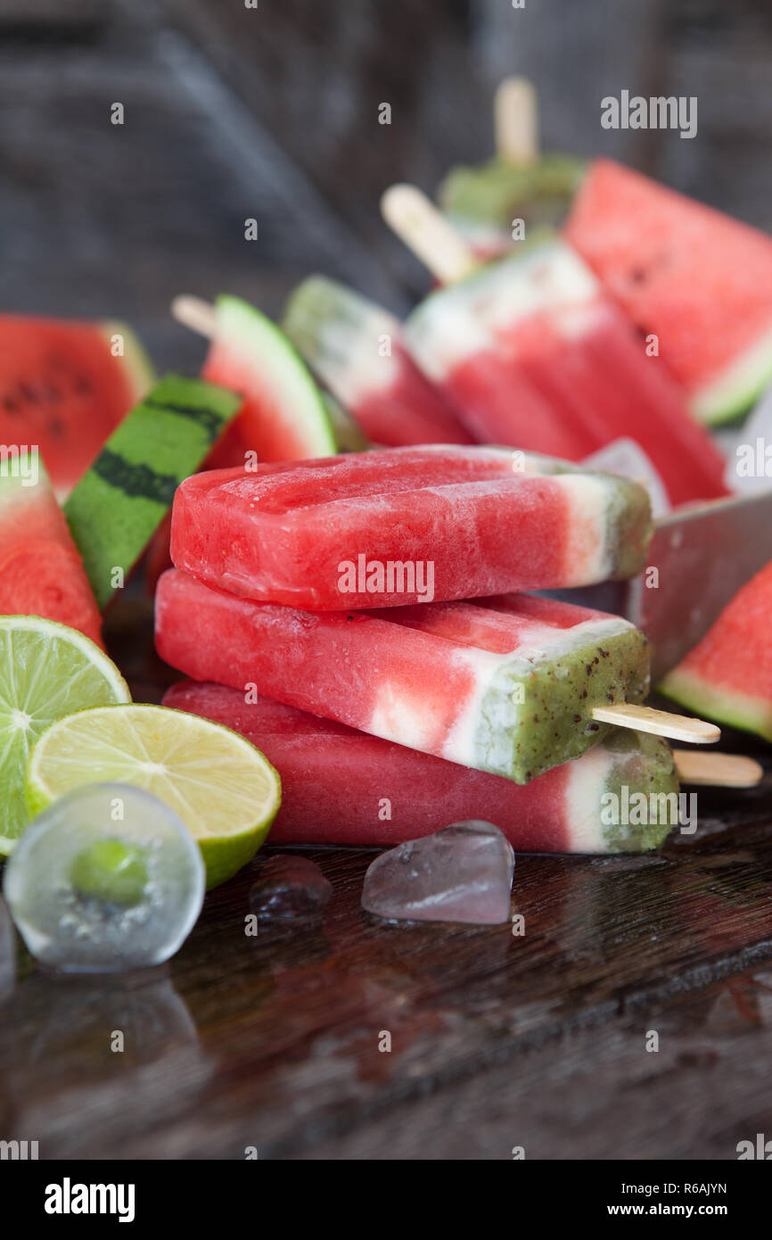 Homemade Frozen Popsicles Stock Photo - Alamy
