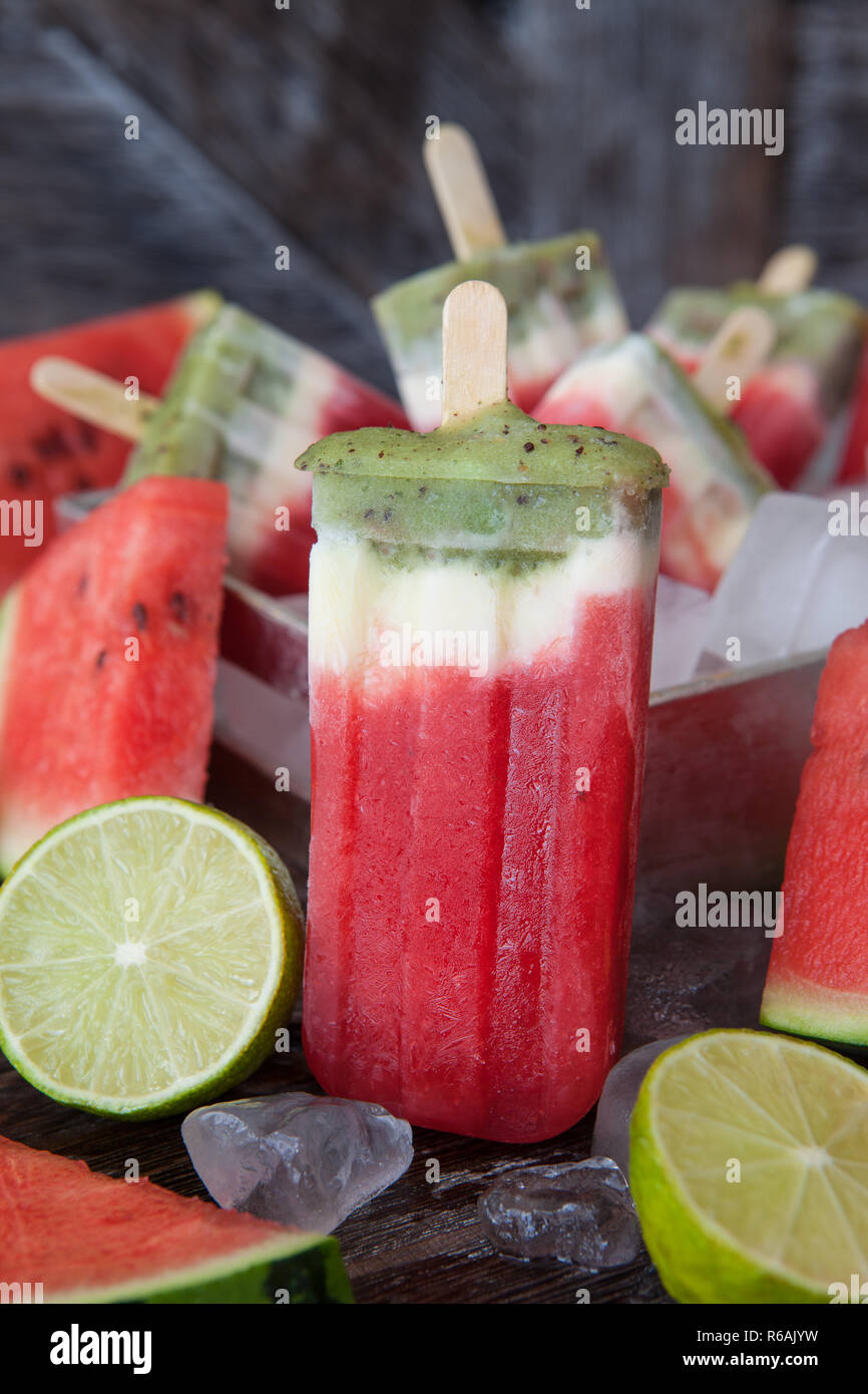 Homemade Frozen Popsicles Stock Photo - Alamy