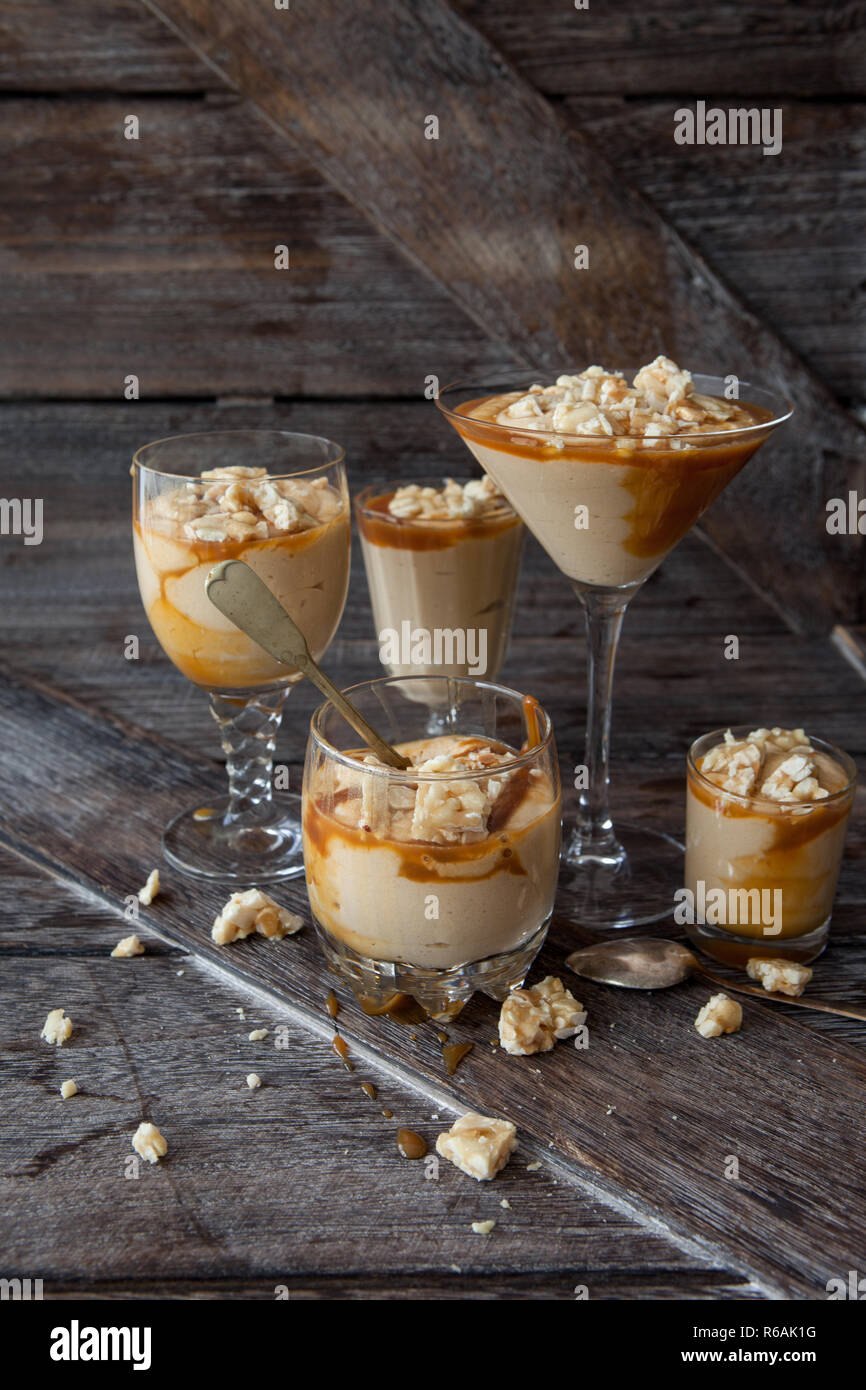 Delicious Caramel Mousse Stock Photo - Alamy
