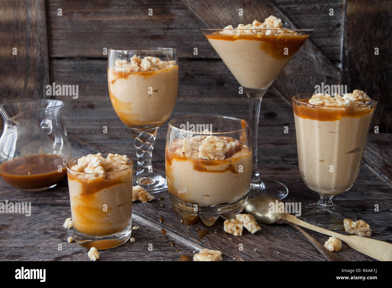 Delicious Caramel Mousse Stock Photo - Alamy