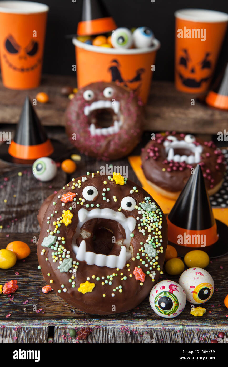 Scary Halloween Donuts Stock Photo - Alamy