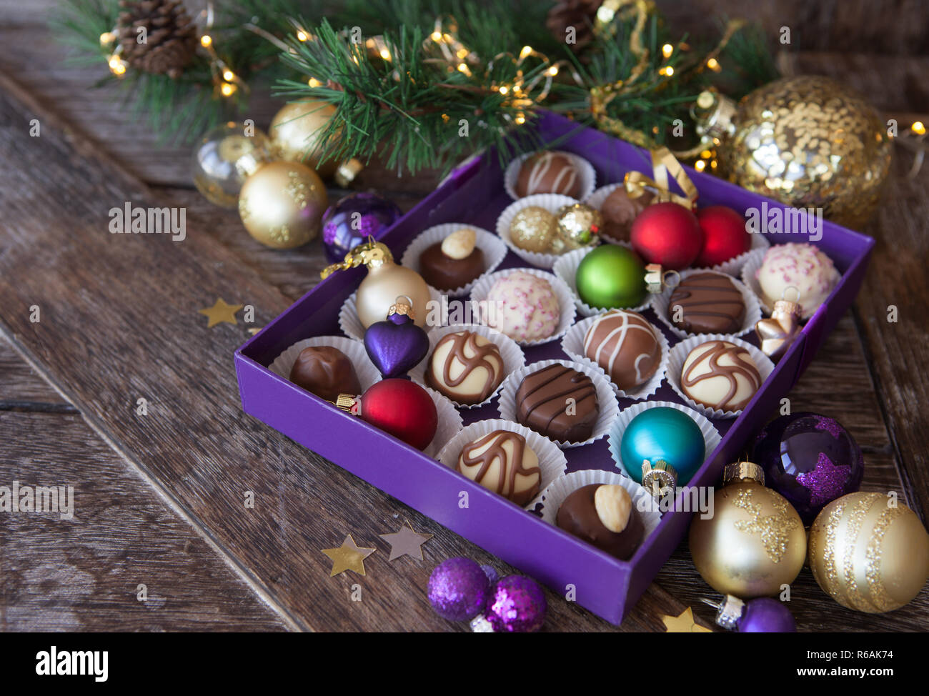 Chocolates For Christmas Stock Photo - Alamy