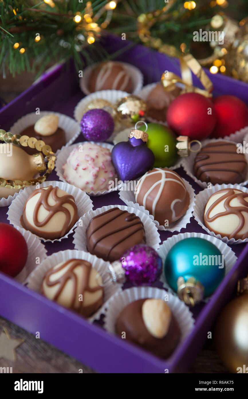 Chocolates For Christmas Stock Photo - Alamy