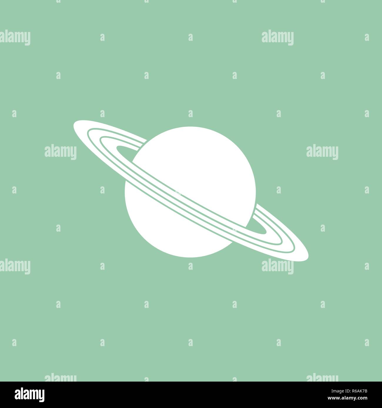 Vector illustration of the planet Saturn with ring system. Design for ...