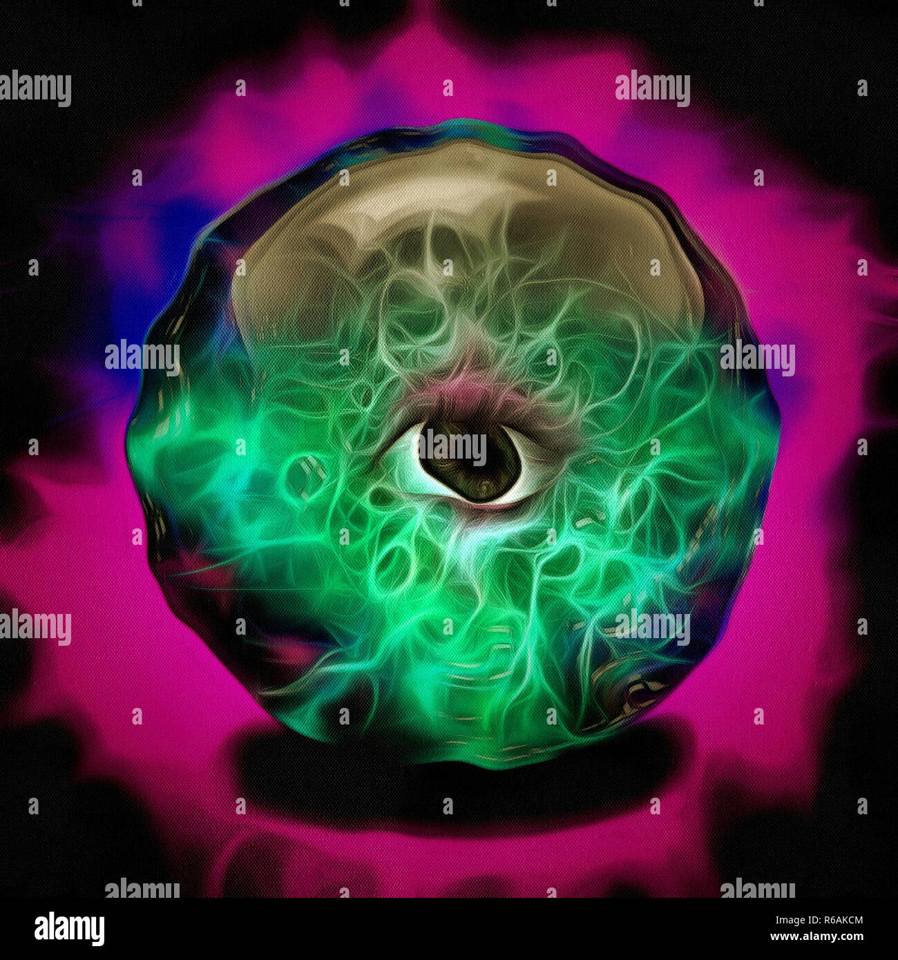 Prophet's Crystal ball with Eye. 3D rendering Stock Photo - Alamy