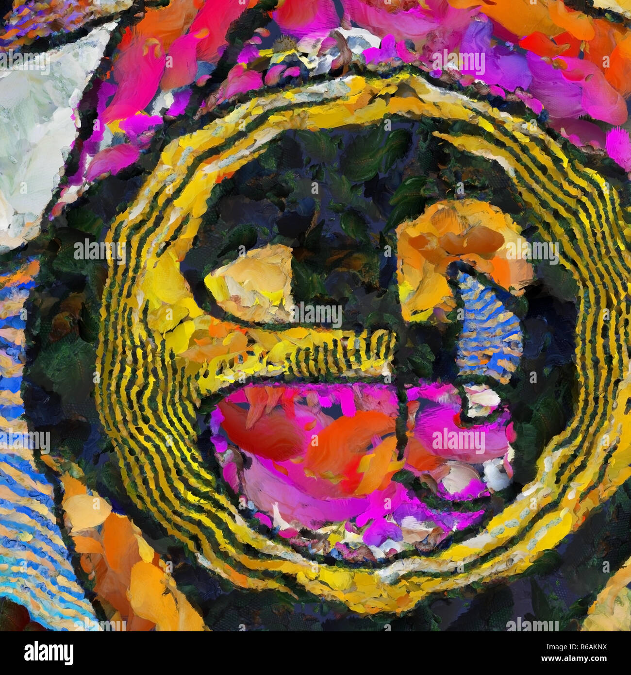 Oil painting. Abstract curves, forms and lines Stock Photo - Alamy