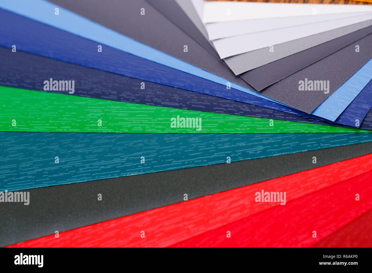 Wood coating color samples closeup picture Stock Photo - Alamy