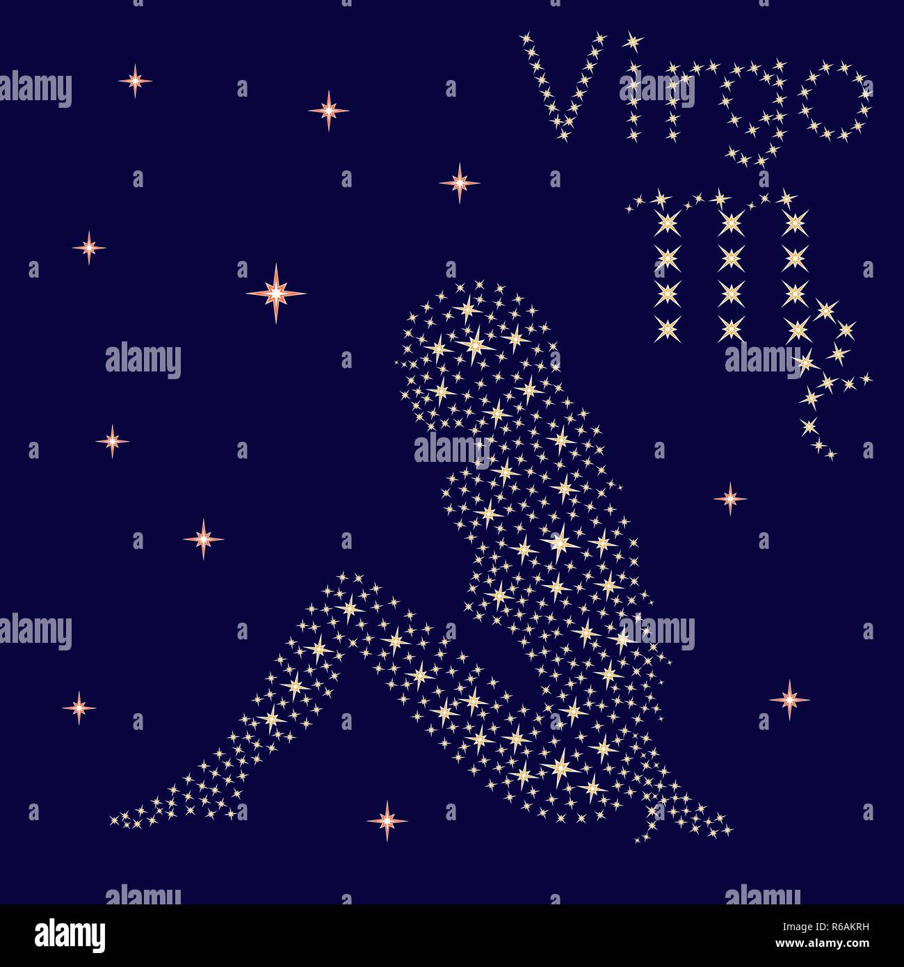 Zodiac Sign Virgo On A Background Of The Starry Sky Vector