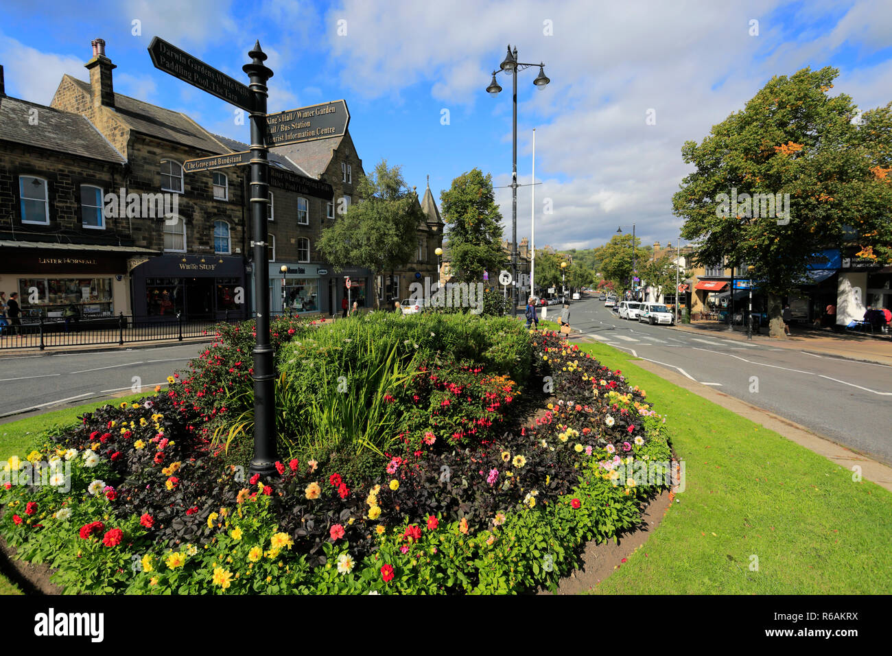 Tourist Information Sign, Station Road, Ilkley town, West Yorkshire ...
