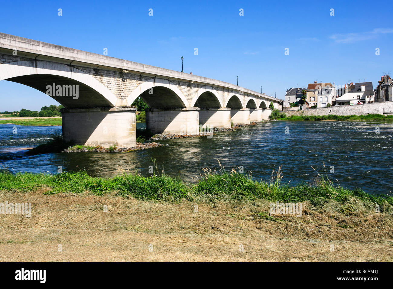 bridge Pont du Marechal Leclerc over Loire river Stock Photo - Alamy