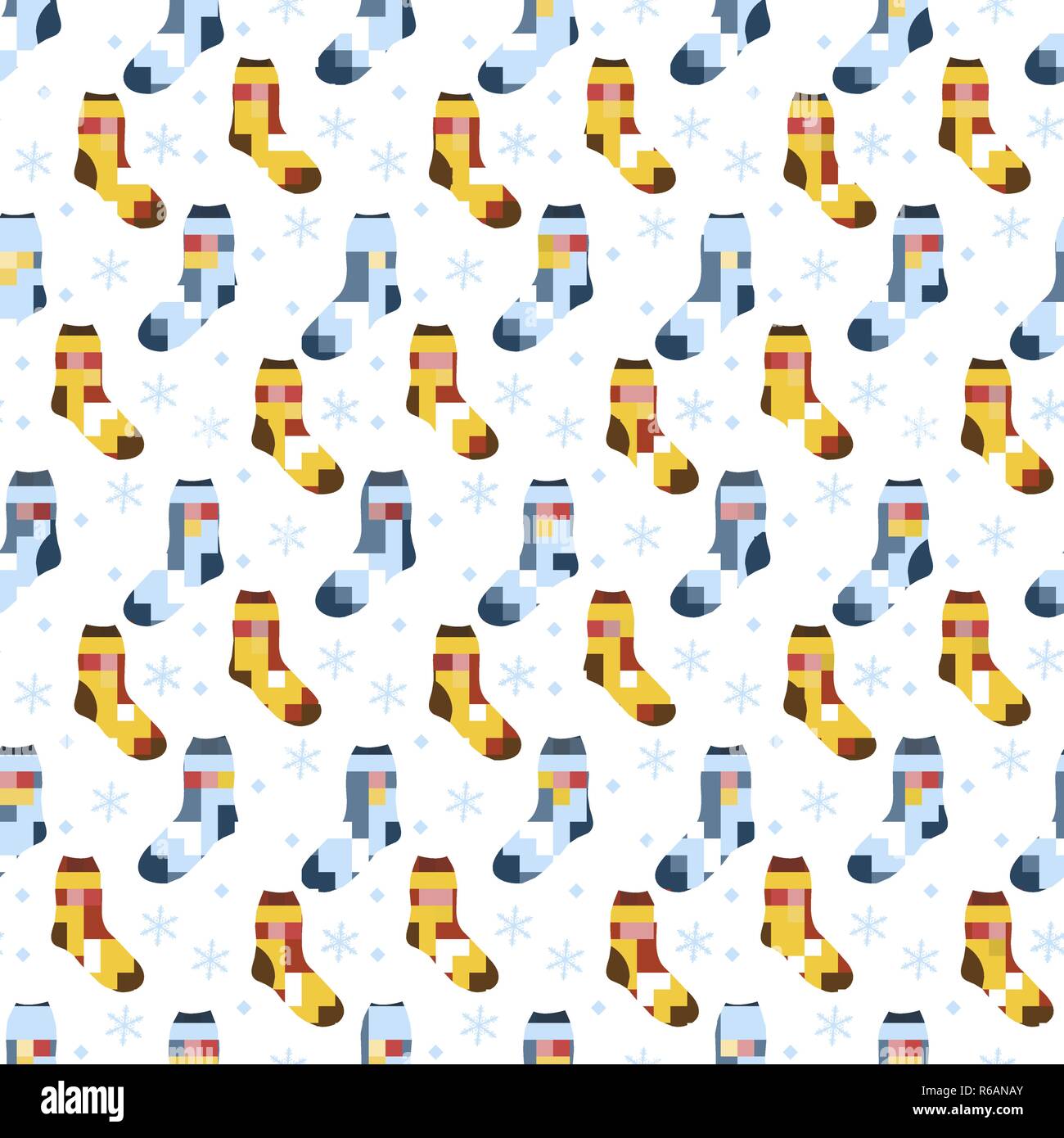 Holiday Christmas seamless pattern. Winter clothes endless texture ...