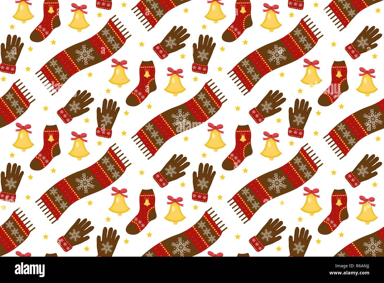 Holiday Christmas seamless pattern. Winter clothes endless texture ...