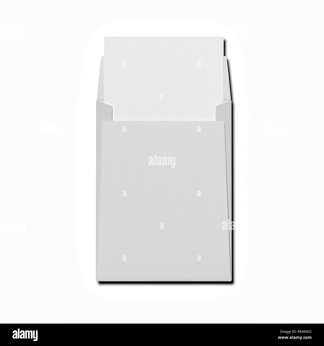 Blank gray envelope with white paper sheet . 3d rendering Stock Photo ...