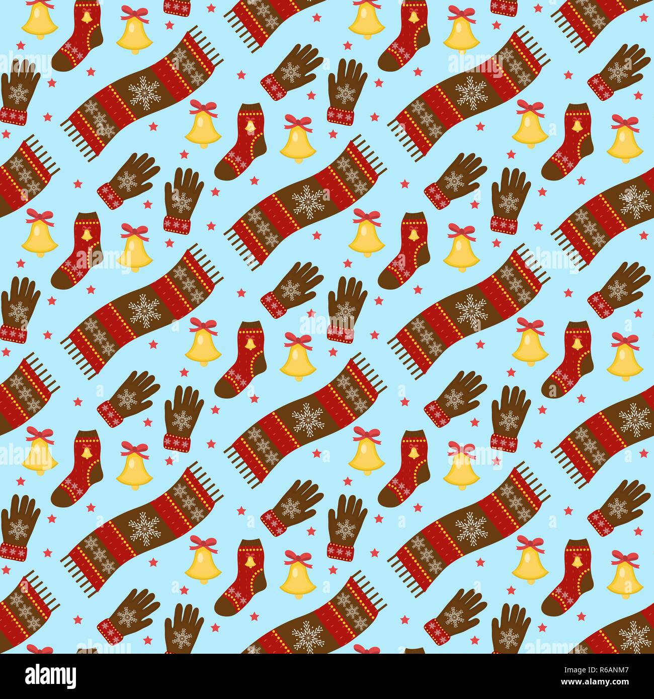 Holiday Christmas seamless pattern. Winter clothes endless texture ...