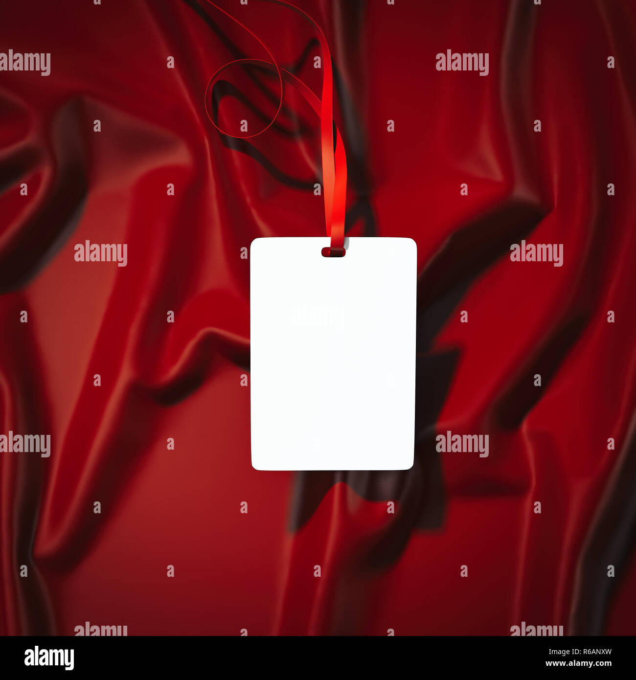 White badge with ribbon. 3d rendering Stock Photo - Alamy