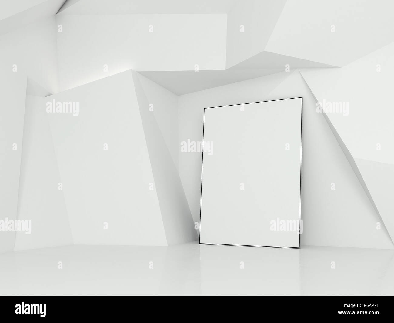 Empty poster in the gallery. 3d rendering Stock Photo - Alamy