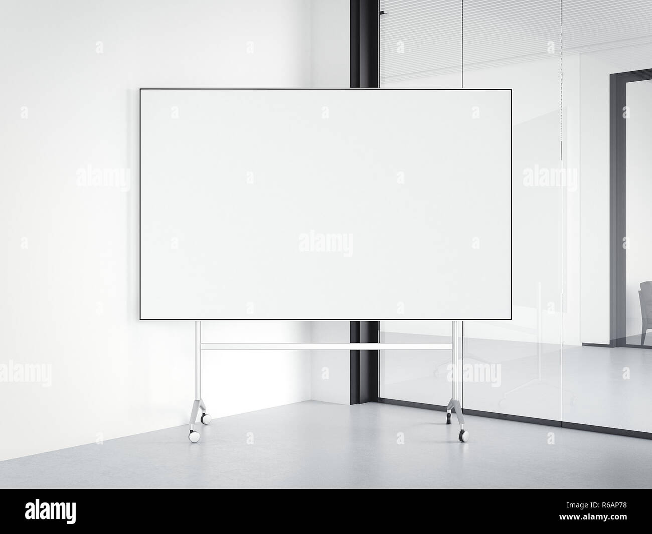 Modern officeinterior with whiteboard. 3d rendering Stock Photo - Alamy