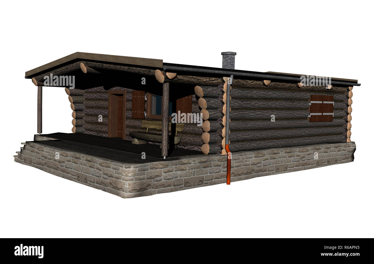 log cabin in the wilderness Stock Photo - Alamy