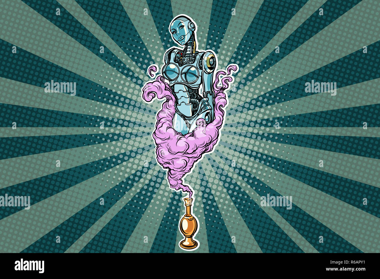 Cartoon female robot illustration hi-res stock photography and images ...