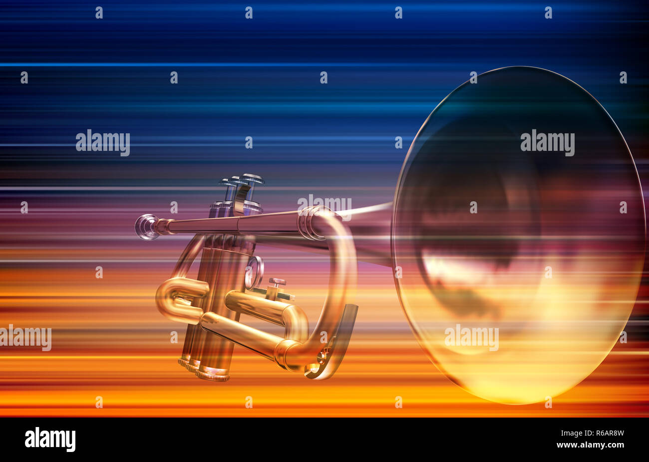 abstract blue white music background with trumpet Stock Photo - Alamy