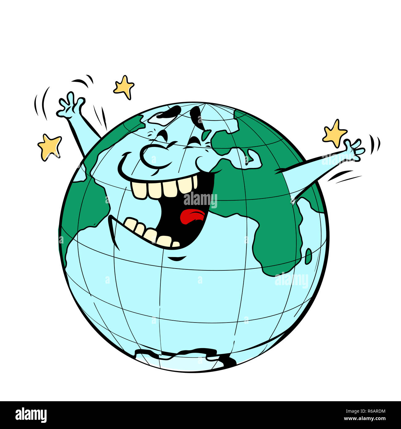 Earth globe happy face Cut Out Stock Images & Pictures - Alamy