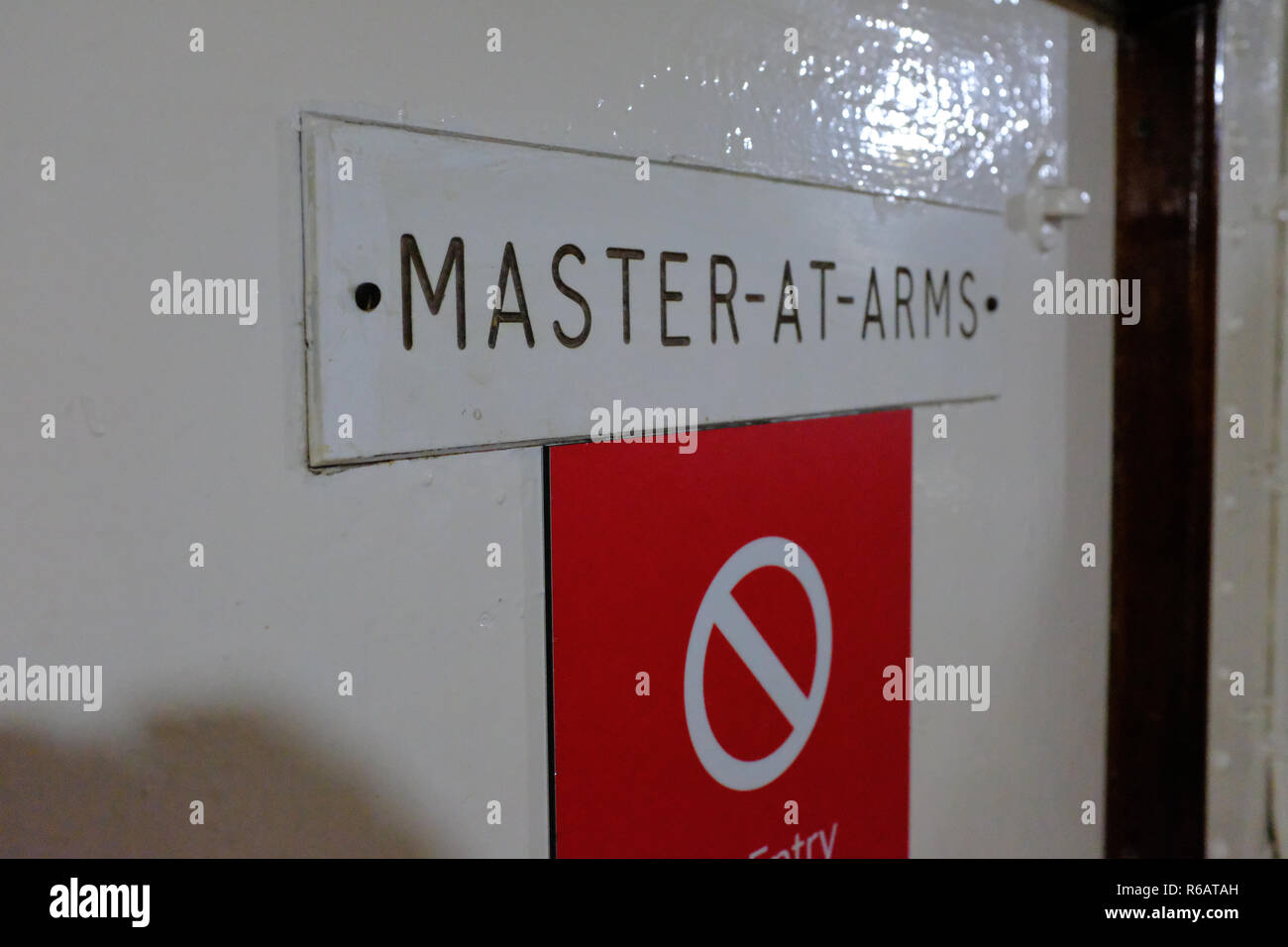 Master at arms on HMS Belfast - London UK Stock Photo - Alamy