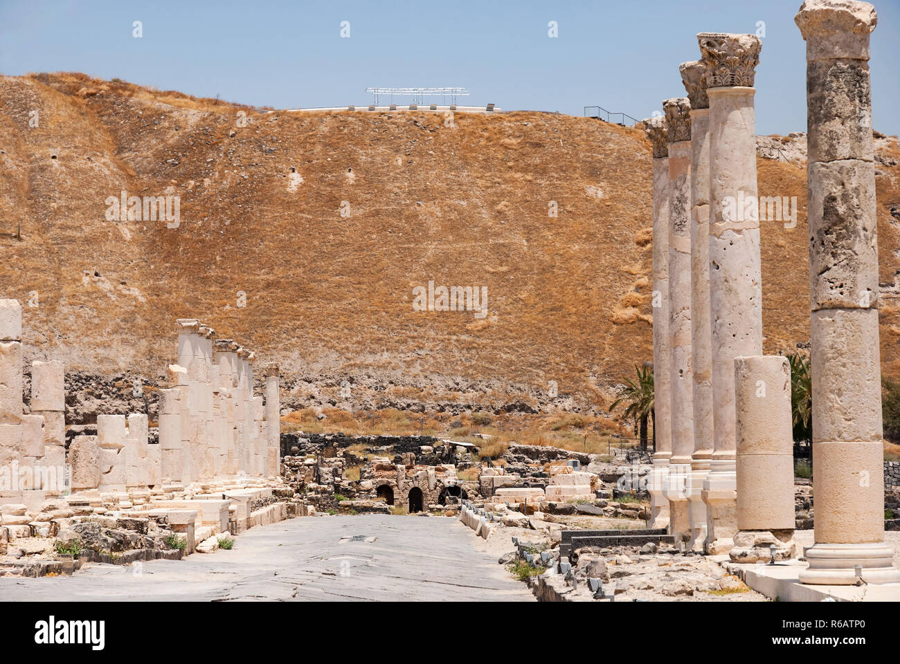palladius street and columns in the ancient roman city of beit shean ...