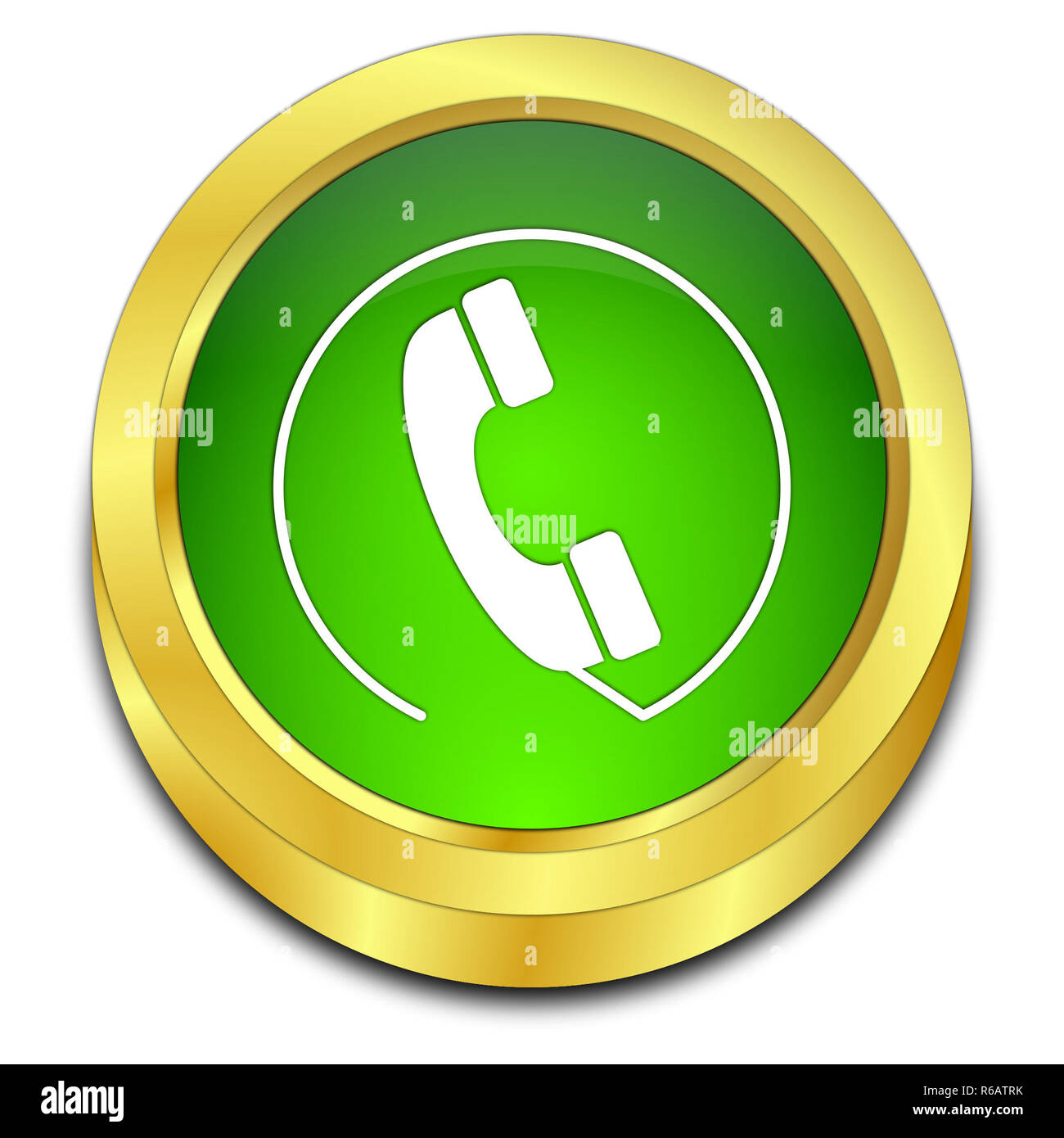 green Phone call Button - 3D illustration Stock Photo - Alamy