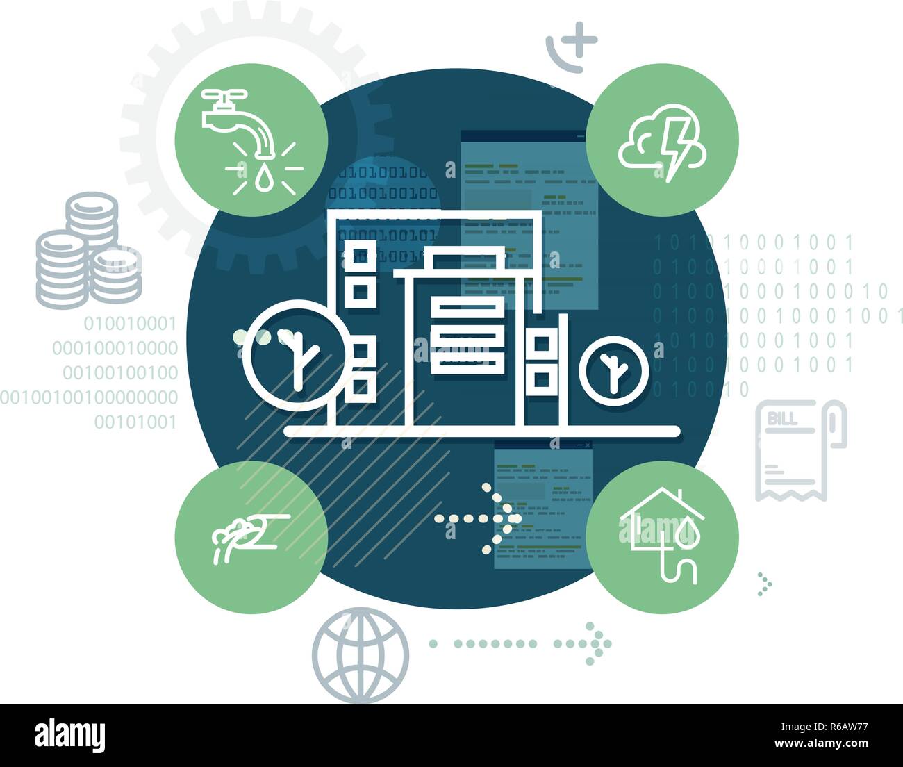 Urban Infrastructure - Water Management - Illustration as EPS 10 File ...
