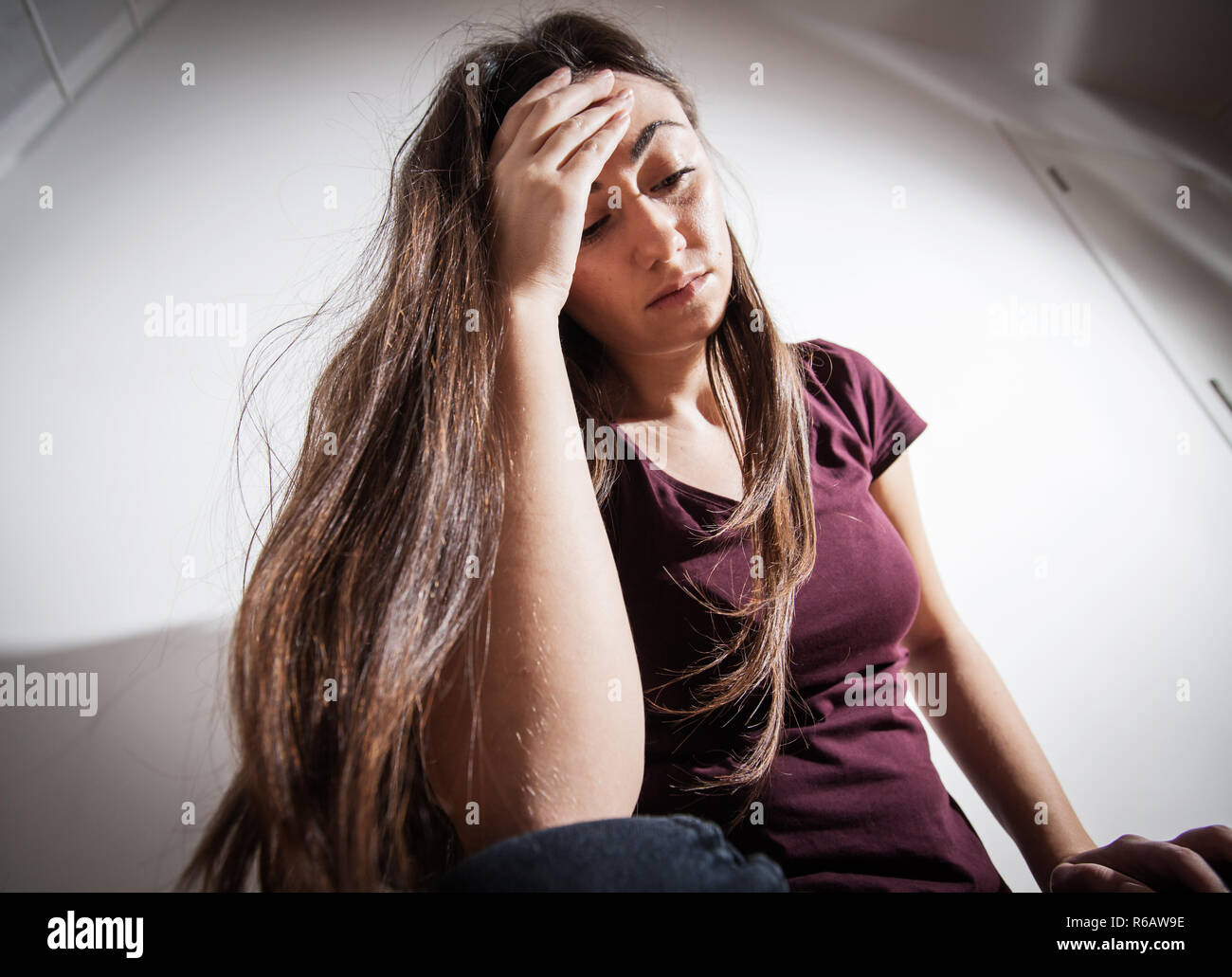 Depression Depressed woman Stock Photo - Alamy