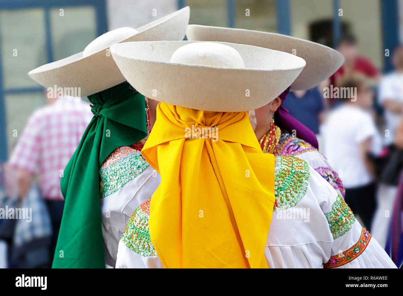 Three woman talking and wearing the traditional folk costume from ...