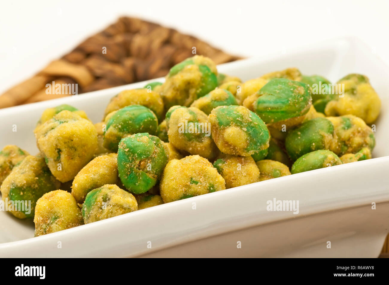 Wasabi Coated Green Peas Stock Photo - Alamy
