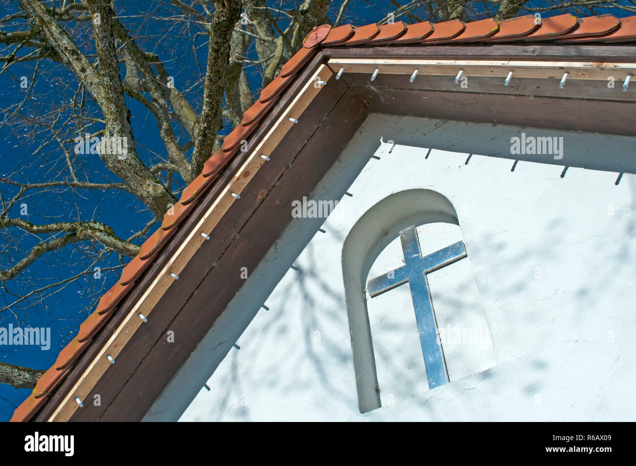 Church With Cross Stock Photo - Alamy