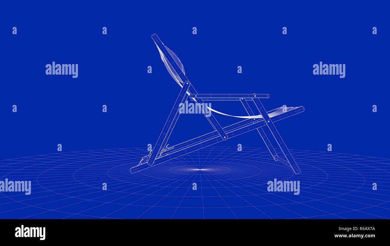 3d rendering of an outline chair object Stock Photo - Alamy